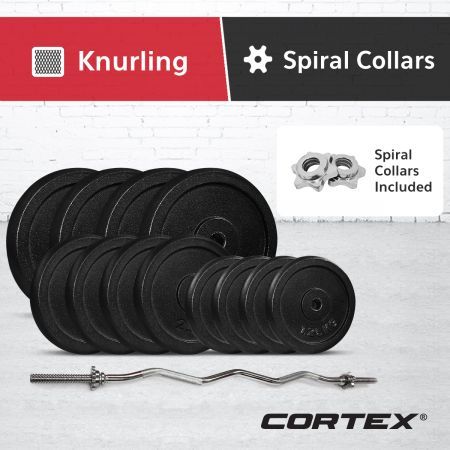 40KG Standard Curl Bar Weight Set