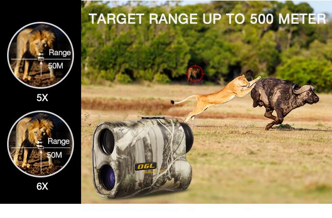 500m Hunting Laser Range Finder 6x Golf Distance Speed Meter Measurer ...