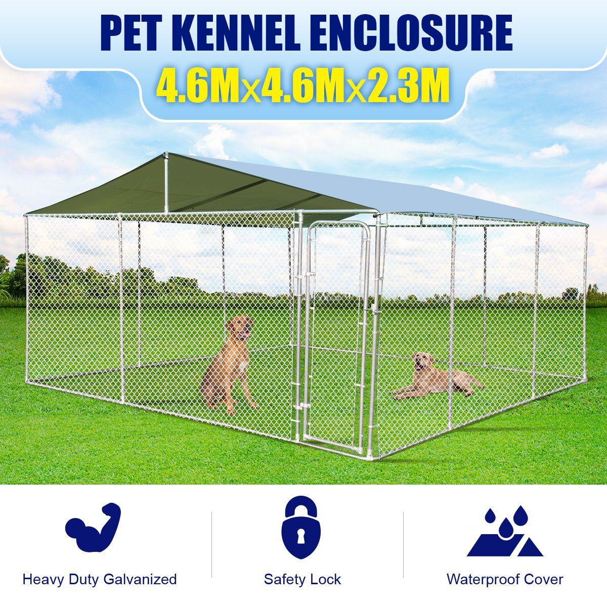 New Dog Kennel Pet Enclosure Outdoor Run Exercise Playpen Fence Cage 4. ...