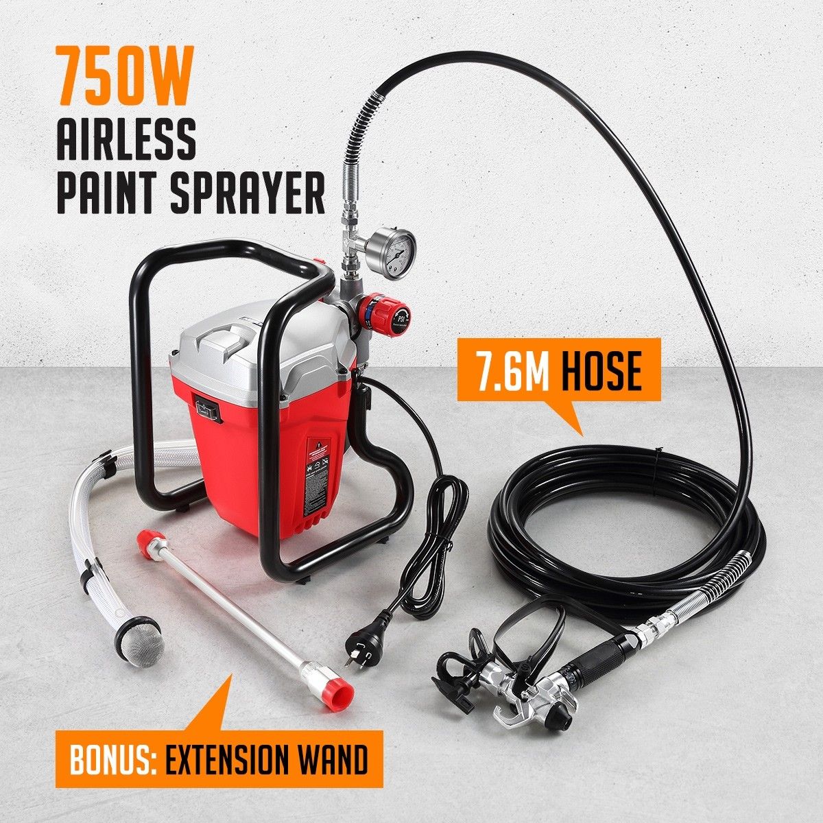 SHOGUN 750W Airless Paint Sprayer Electric Painting Machine Home Indoor ...