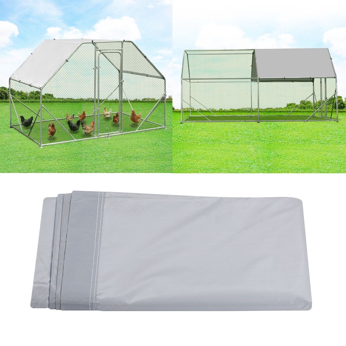 Outdoor Waterproof Chicken Coop Run Roof Rabbit Hutch Cover Bike Motor ...