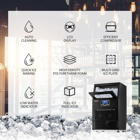 Maxkon 38kg Commercial Ice Cube Maker Machine Home Benchtop Countertop ...