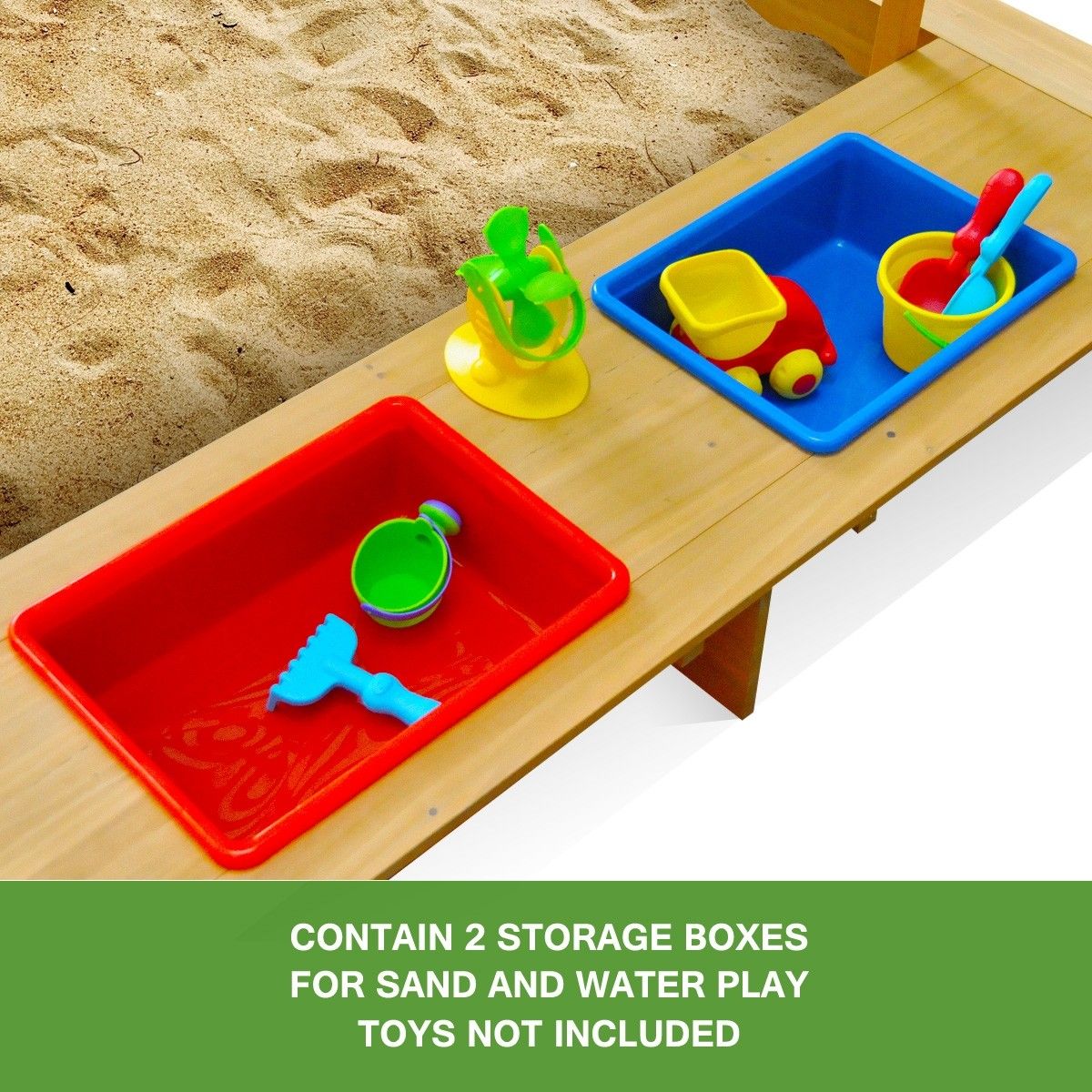 Extra Large Kids Sandbox Wooden Sandpit Outdoor Children Play Set Toy w ...