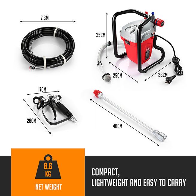 SHOGUN 750W Airless Paint Sprayer Electric Painting Machine Home Indoor 1.2L Min
