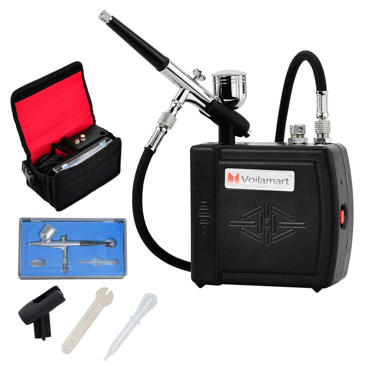 Mini Compressor 0.3mm Air Brush Paint Spray Gun Kit