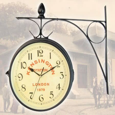 Old London Kensington Style Double Sided Replica Train Station Clock