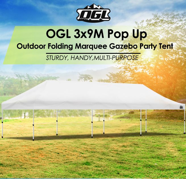OGL 3x9m Pop Up Gazebo Outdoor Canopy Marquee Folding Party Wedding ...