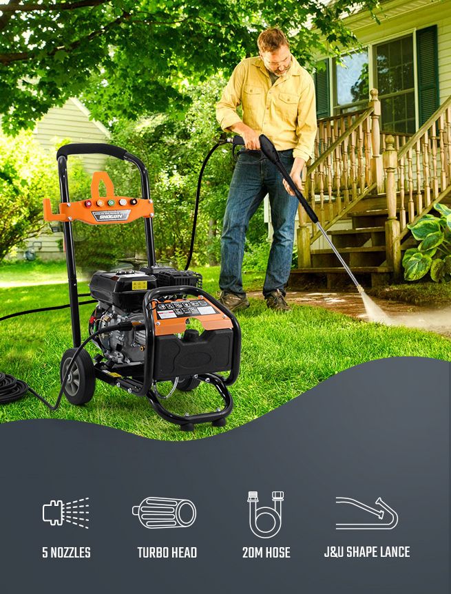 SHOGUN 10HP High Pressure Washer Petrol Water Gurney Cleaner W/ 20M ...