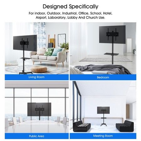 Mobile 23"-55" TV Screen Floor Stand Mount Adjustable LCD/LED Monitor ...
