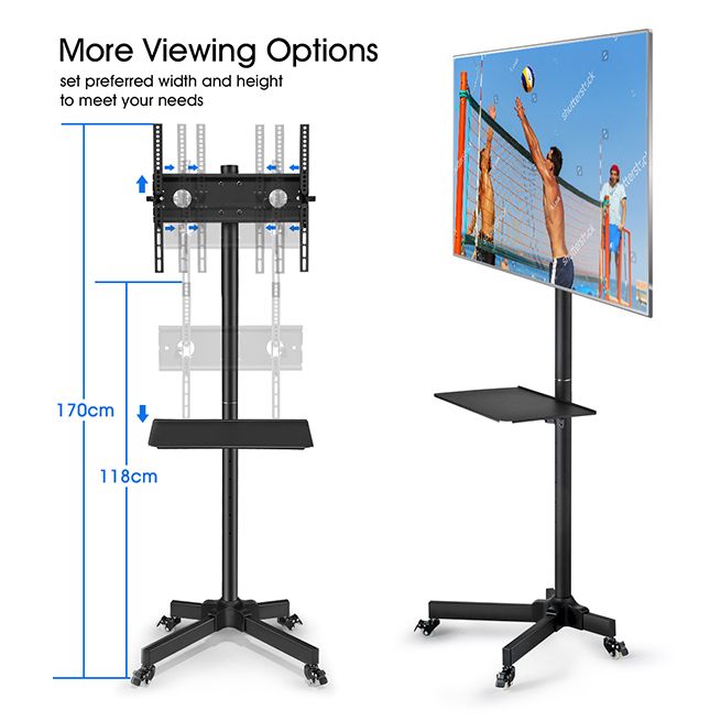 Mobile 23"-55" TV Screen Floor Stand Mount Adjustable LCD/LED Monitor ...