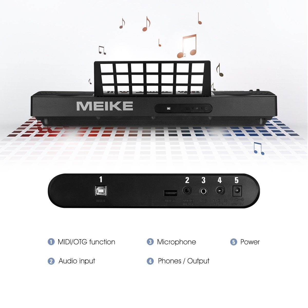 61 Keys Electronic Piano Keyboard USB LCD Electric Piano w/Music Stand ...