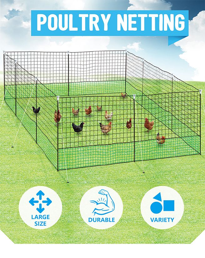 New 21m x 125cm Poultry Net Chicken Fence Netting Chooks Ducks Hens W ...