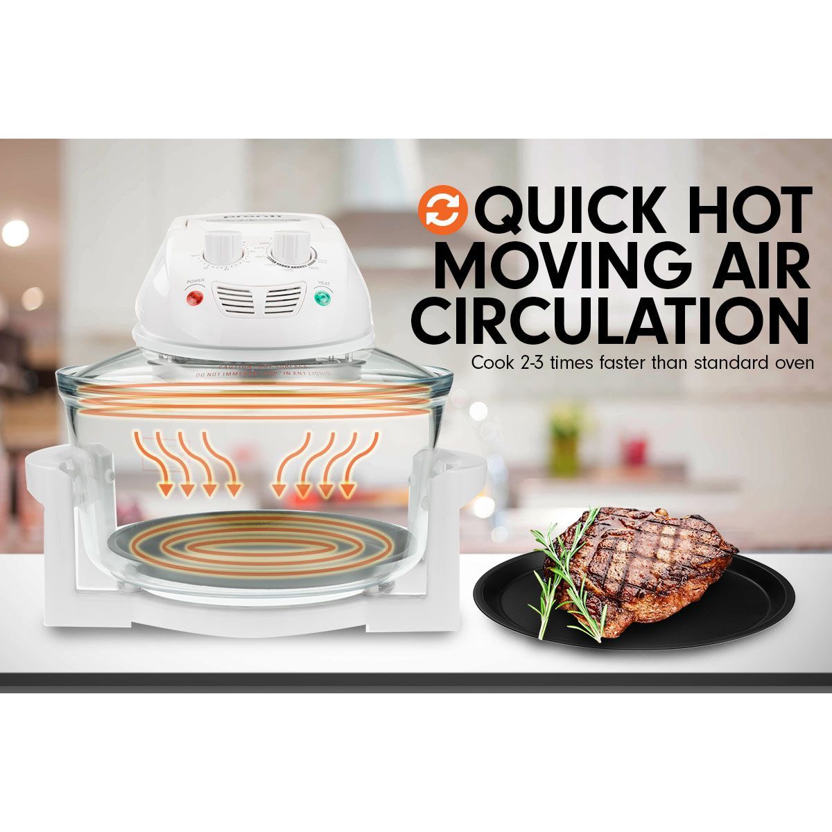 17L Family Turbo Convection Oven Broiler Cooker - A15 White | Crazy Sales