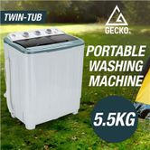 Gecko 5.5kg Twin Tub Portable Washing Machine for Camping | Crazy Sales