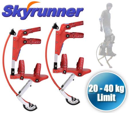 Skyrunner Jumping Stilts Kangaroo Shoes - (20-40kg) Kids Size - Red Alloy