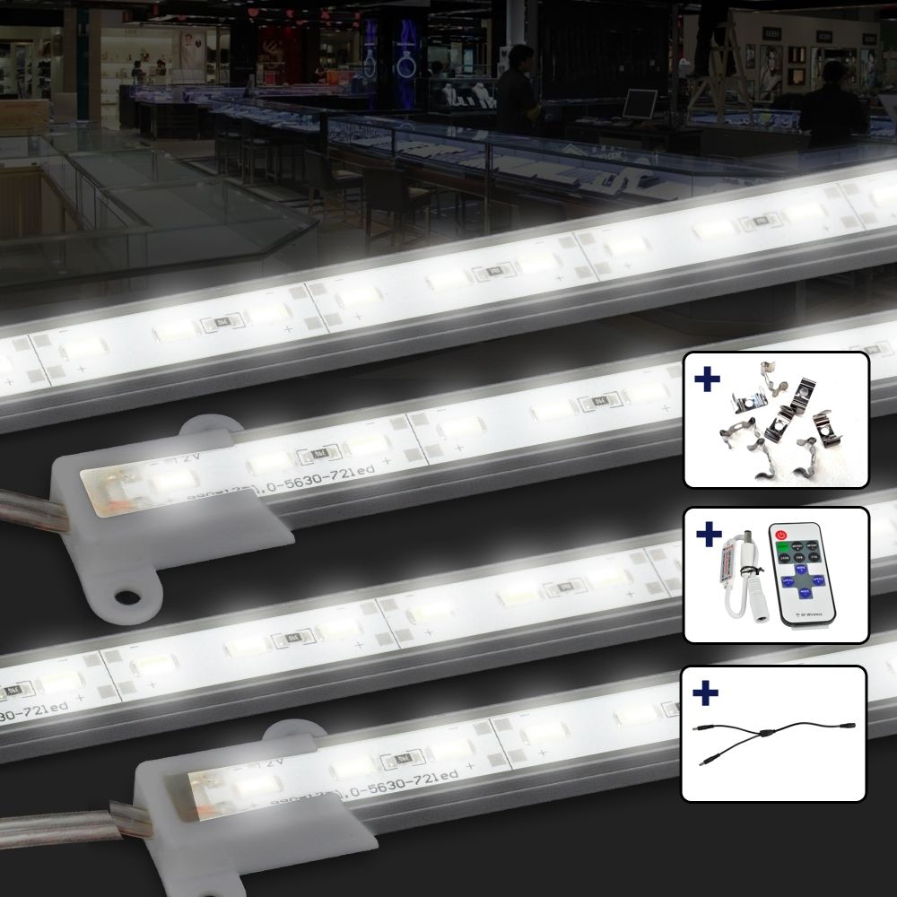 4X Cool White 12V 5630 LED Strip Lights Bars Camping Caravan Boat Car ...