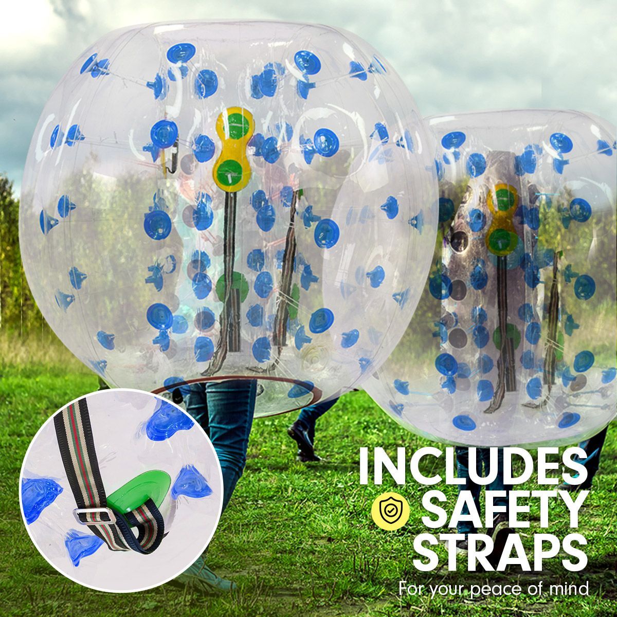 1.2m Inflatable Bumper Ball Body Bubble Outdoor Transparent - Blue ...