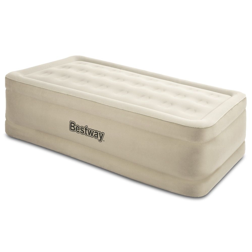 Bestway Inflatable Single Air Bed Home Blow Up Mattress Built-in Pump