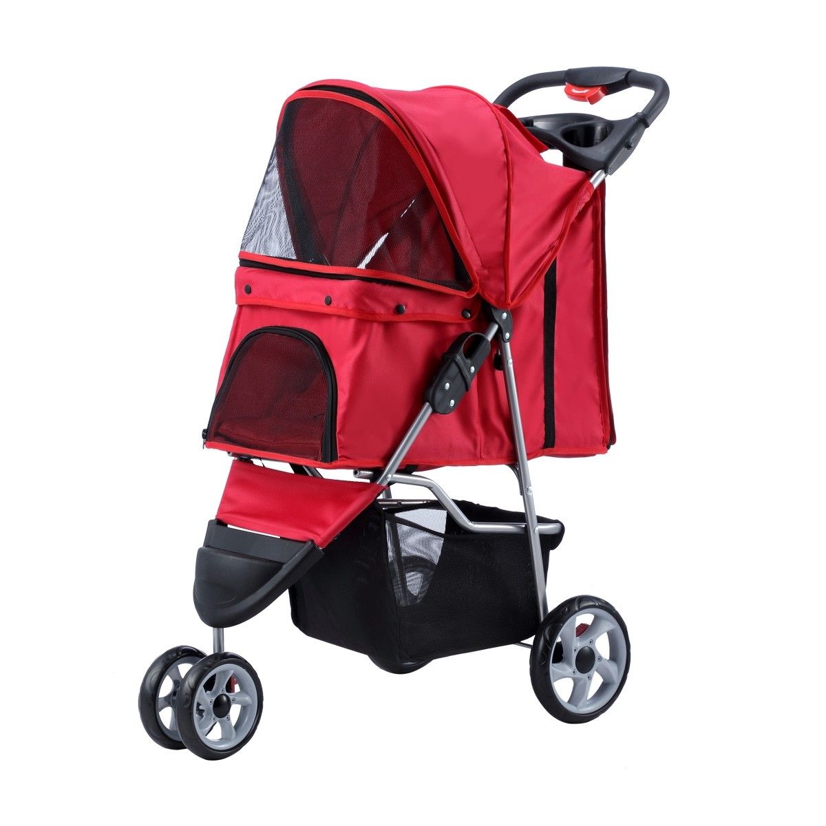 New Pet Stroller Cat Pram Dog Cart Travel Carrier Foldable Pushchair 3 ...