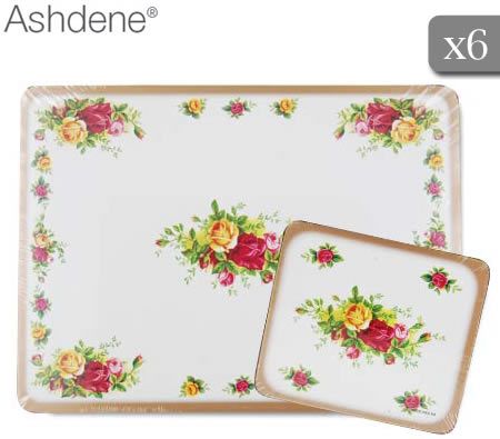 Ashdene Royal Albert Old Country Roses 6x Placemats & 6x Coasters Set