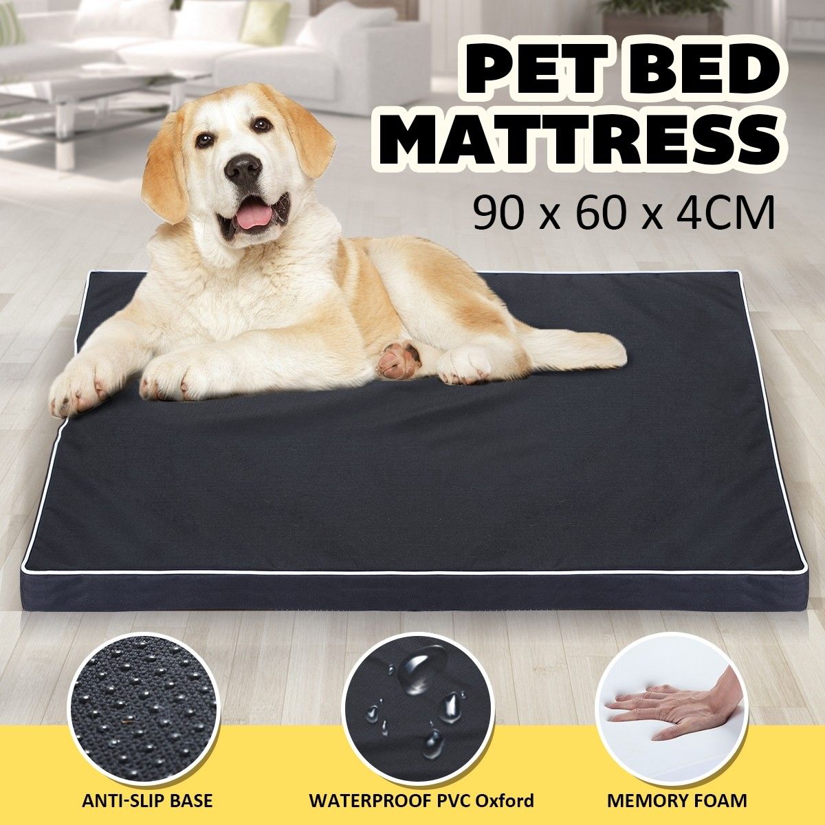 Memory Foam Pet Dog Bed Mattress Soft Puppy Cat Mat Doggy Pad Cushion ...