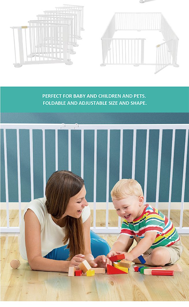 10-Panel Wooden Playpen Kids Baby Toddler Fence Play Yard-White | Crazy ...