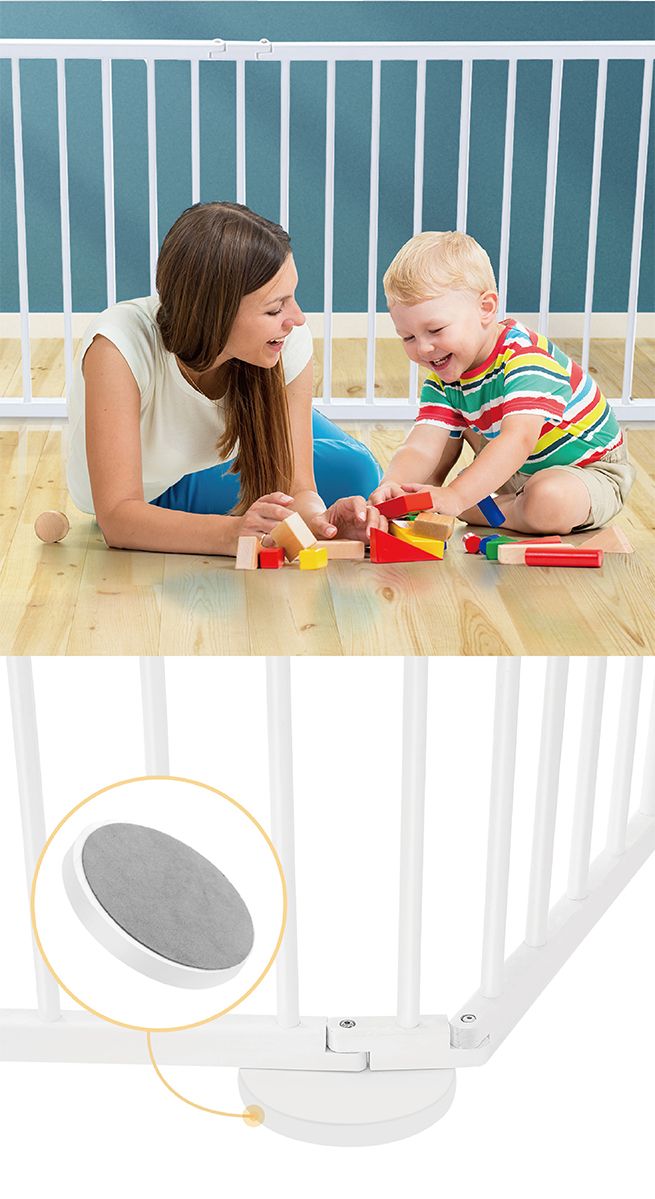 8-Panel Wooden Playpen Kids Baby Toddler Fence Play Yard-White | Crazy ...
