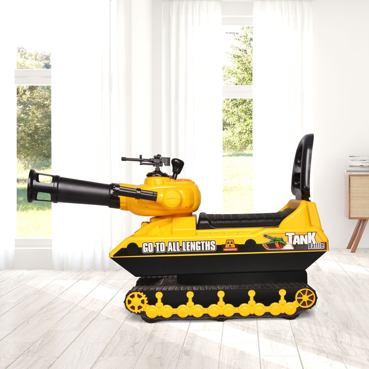 Kids Toddler Ride On Tank Toy Children Pretend Play Car w/High Backrest ...