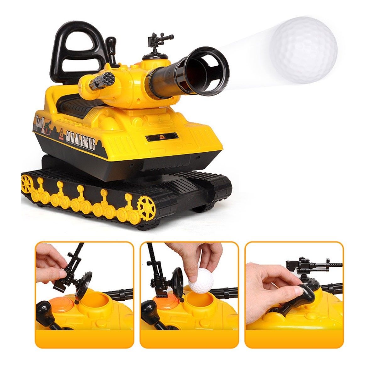 Kids Toddler Ride On Tank Toy Children Pretend Play Car w/High Backrest ...