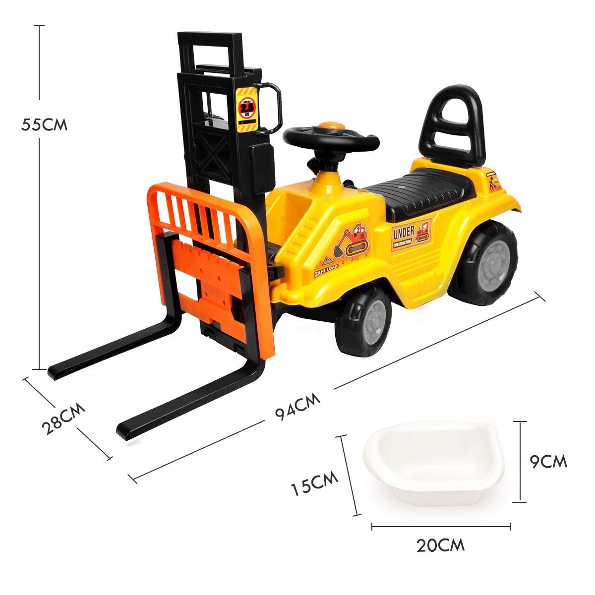 Kids Forklift Ride On Car Toy Toddler Children Engineer Vehicle ...