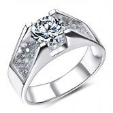 S925 Sterling Silver Heart Shaped Simulated Red Garnet Promise with ...