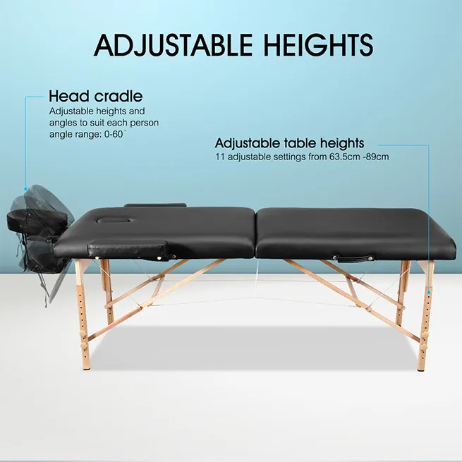 Adjustable 75cm Full Body Massage Bed Beauty Treatment Bed w/ Carrying ...