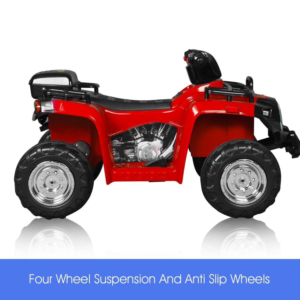 6V 4.5Ah Anti Slip Four Wheel Kids Ride on Car w/ LED Headlights Built ...