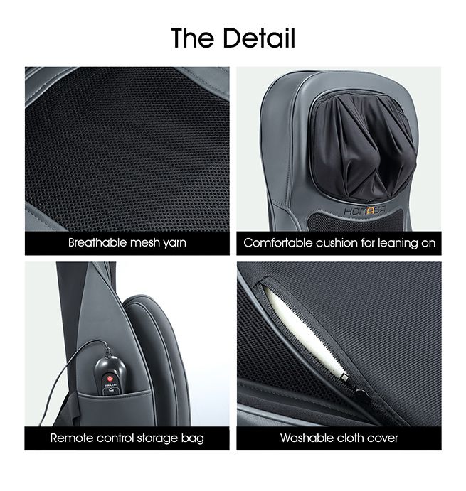 Air Compression Shiatsu Rotating Massage Seat Cushion Neck Back Full ...