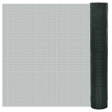 Square Wire Netting 1x25 m PVC-coated and Galvanised Mesh Size 16x16mm