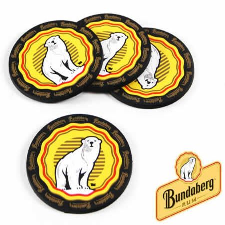 Bundaberg Rum Pack of 4 Rubber Round Drink Coasters