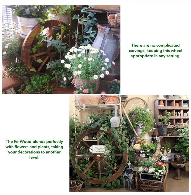 Large Wooden Wheel Garden Feature | Crazy Sales