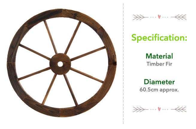 Large Wooden Wheel Garden Feature | Crazy Sales