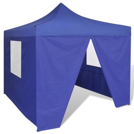 Blue Foldable Tent 3x3 m with 4 Walls Blue | Crazy Sales