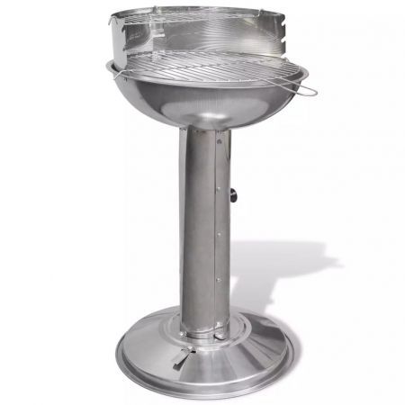 Charcoal BBQ Grill Pedestal Round Stainless Steel
