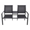 2 Seater Garden Bench 131 cm Steel and Textilene Black