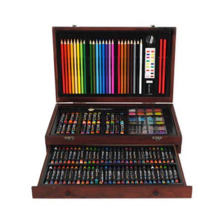Creative Gift 138 Piece Complete Wooden Art Box Set for Colouring ...