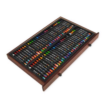 Creative Gift 138 Piece Complete Wooden Art Box Set for Colouring ...