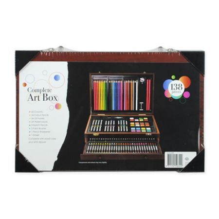 Creative Gift 138 Piece Complete Wooden Art Box Set for Colouring ...
