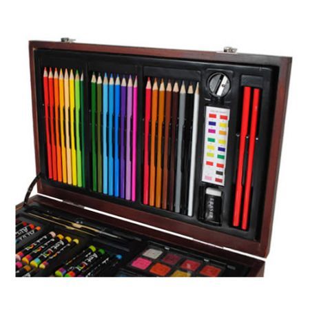 Creative Gift 138 Piece Complete Wooden Art Box Set for Colouring ...