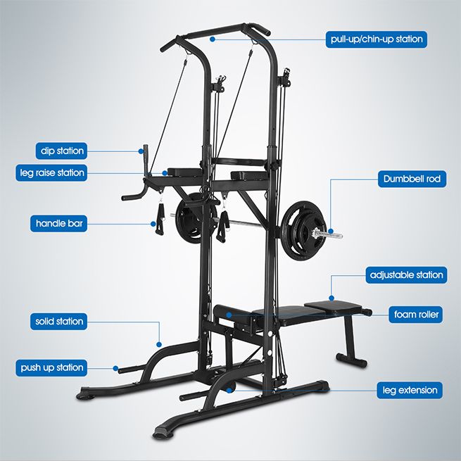 Multifunction Home Gym Equipment Exercise Machines Power Tower | Crazy ...