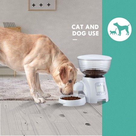 5L Automatic Pet Feeder Cat Dog Food Dispenser White | Crazy Sales