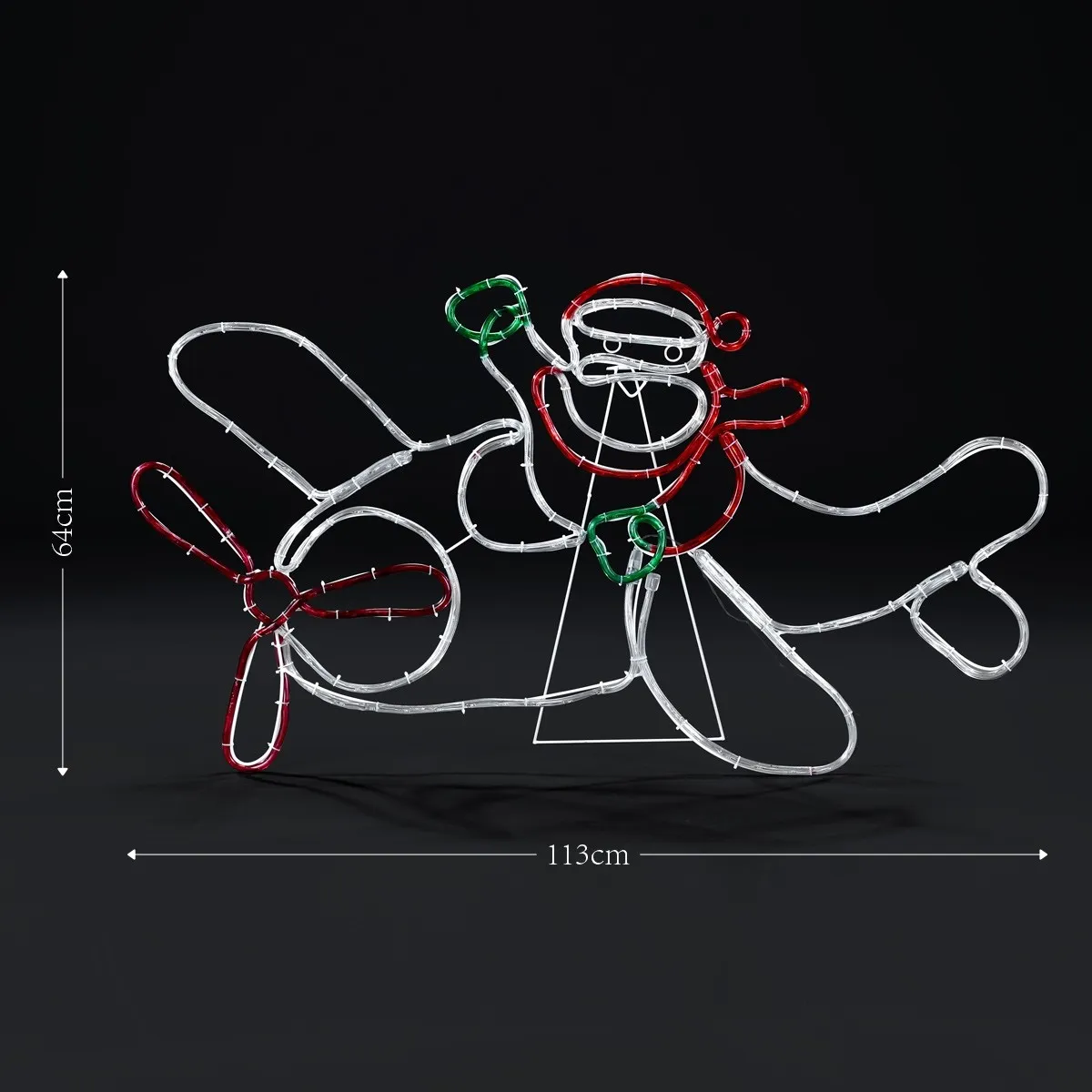 New Christmas Lights Santa Airplane Motif 10M LED Rope Xmas Decoration ...