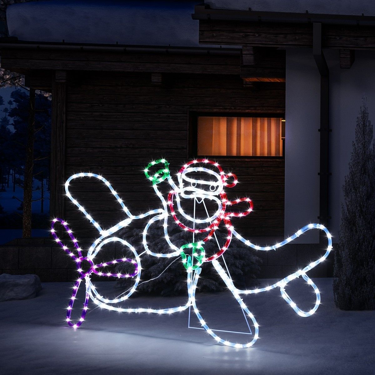 New Christmas Lights Santa Airplane Motif 10M LED Rope Xmas Decoration ...