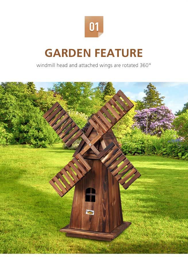 Wooden Garden Windmill Outdoor Decoration Decorative Backyard Windmill ...